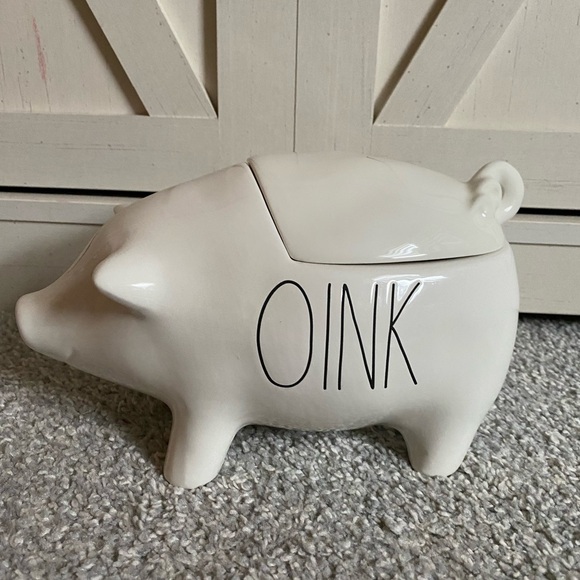 Rae Dunn | Accents | Rae Dunn Oink Cookie Jar Canister Farmline Pig ...